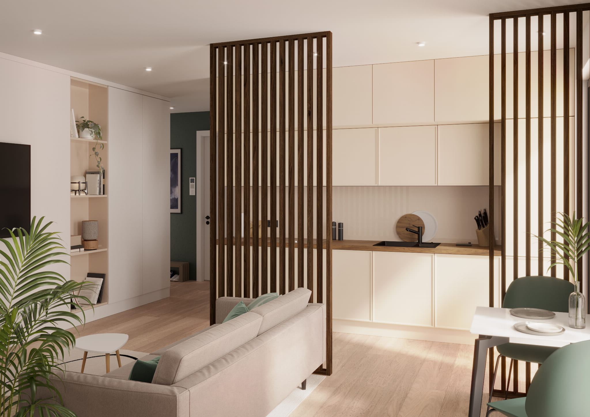 Custom-made laminated partition - complete set - Prome